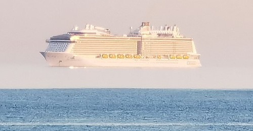 ANOTHER boat is spotted 'floating in mid-air' off Britain