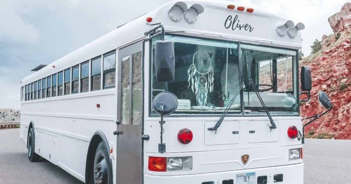 Here's How This DIY Couple Converted a School Bus Into a Gorgeous Home