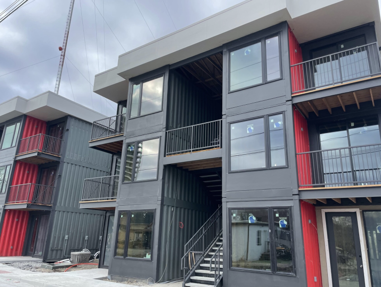 Shipping container studio apartments nearing completion : The Premier Daily