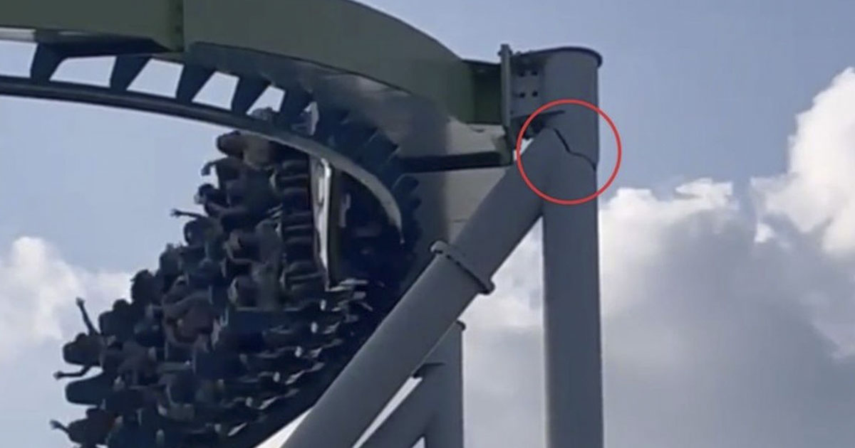 Roller Coaster Temporarily Halted After Visitor Notices Scary Crack