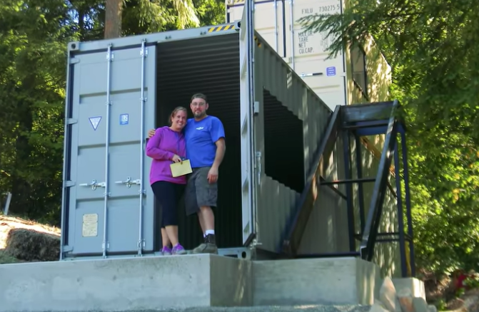 Couple makes beautiful shipping container home