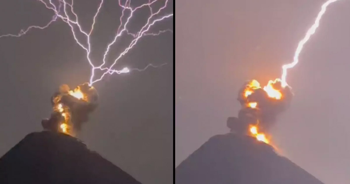 Scary Video Shows What Happens When Lightning Strikes an Active Volcano